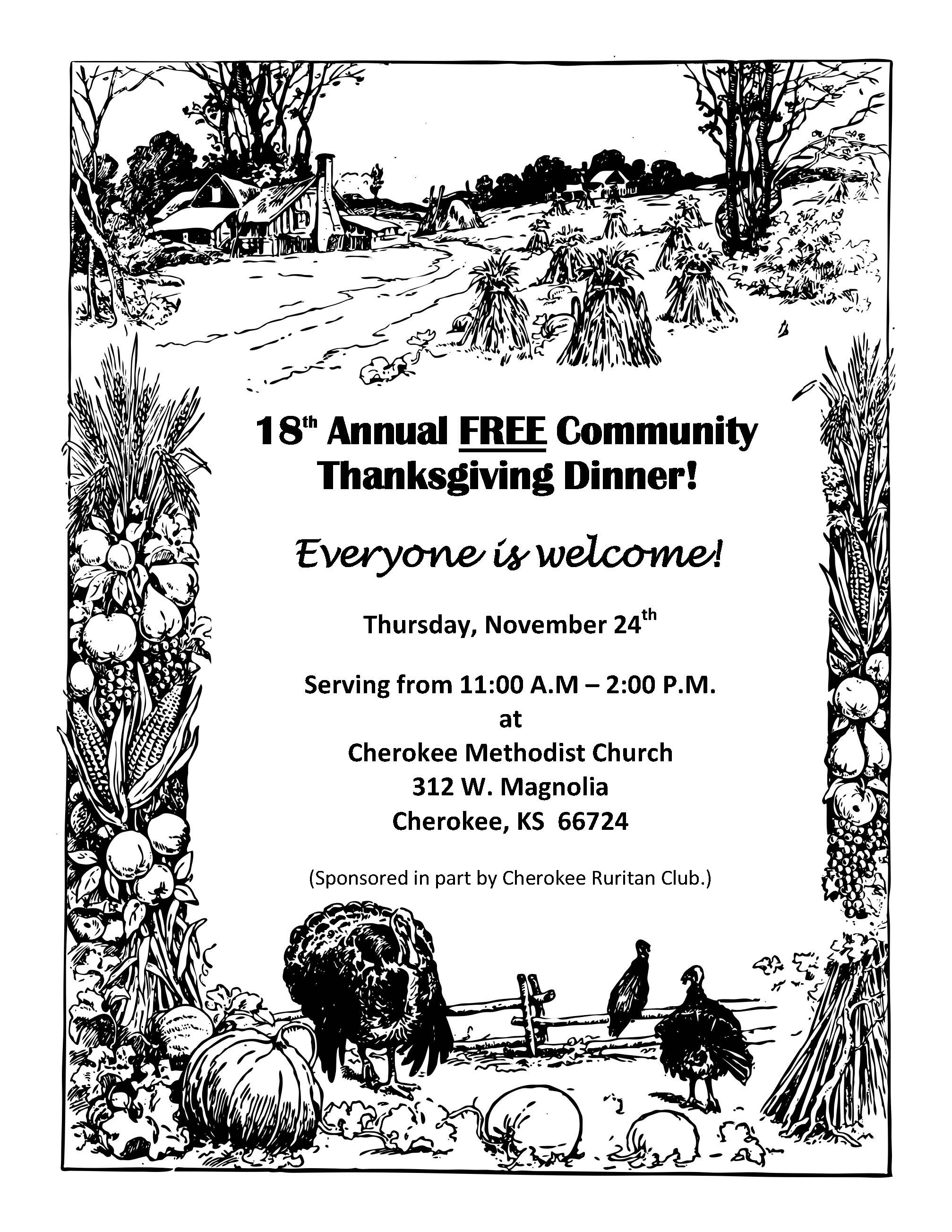 FREE Community Thanksgiving Dinner! – USD 247 Southeast Lancers